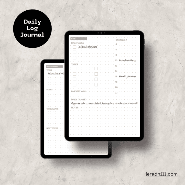 Daily Log Journal Template - Jerad Hill Courses