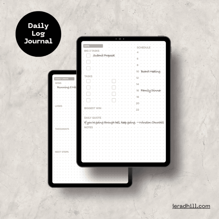 Daily Log Journal Template - Jerad Hill Courses